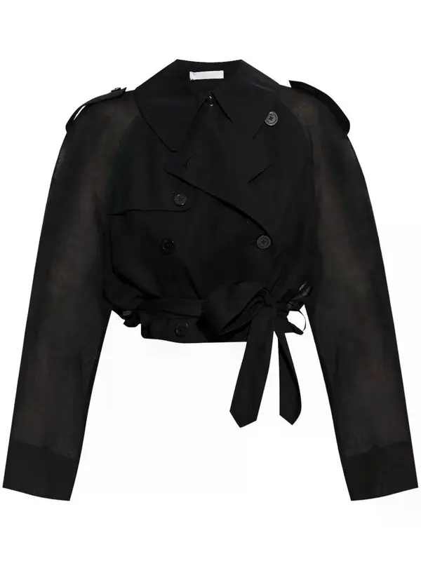 Helmut Lang Cropped Double-breasted Coat - Black