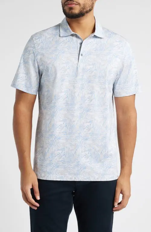 Bugatchi Vincent Ooohcotton® Palm Tree Print Polo - Air Blue