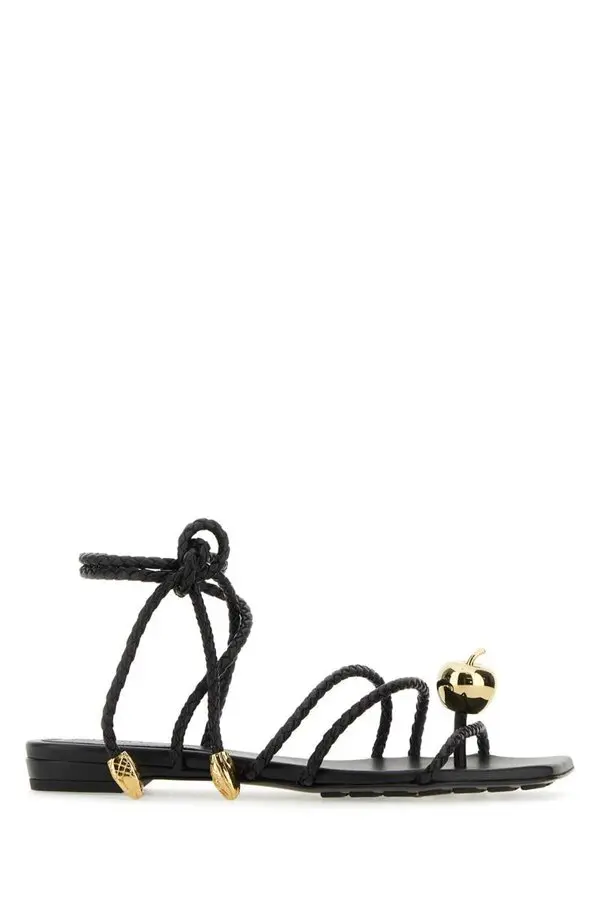 Bottega Veneta Flat Adam Sandals - Black