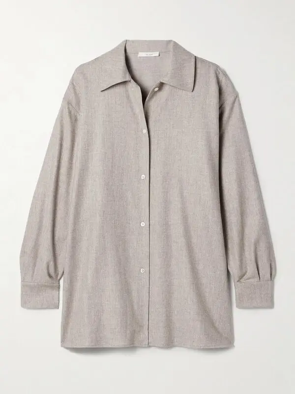 THE ROW Komako Brushed Wool And Cashmere-blend Shirt - Cream