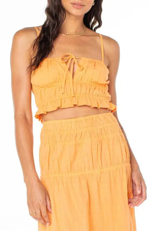 Roxy Sunset Mist Ii Shirred Crop Camisole - Muskmelon Solid
