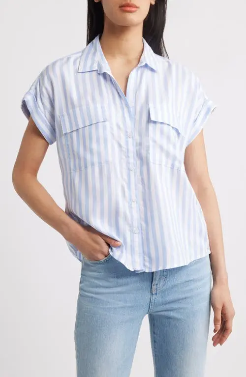 BEACHLUNCHLOUNGE Kaiana Stripe Button-up Shirt - Blue Veil