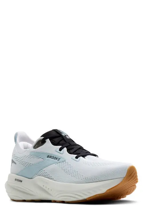 Brooks Glycerin 22 Lace-up Athletic Sneakers - Bright White/winter Sky/black