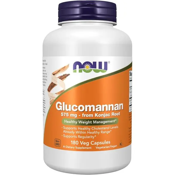 NOW FOODS Glucomannan 575mg Capsules 180 Capsules