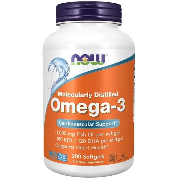 NOW FOODS Omega-3 Molecularly Distilled 200 Softgels