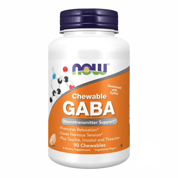 NOW FOODS Gaba 250mg 90 Chewable Tablets