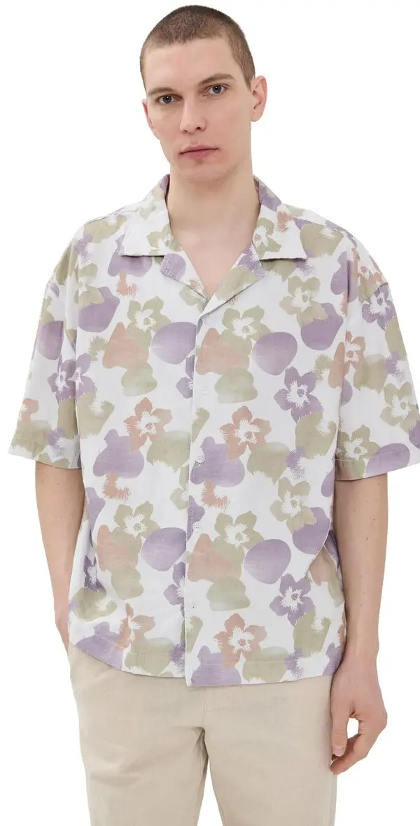 RHYTHM Relaxed Floral Short Sleeve Shirt - Camo