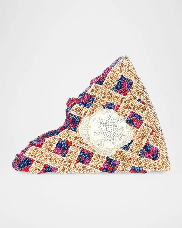 Judith Leiber A La Mode Pie Slice Crystal Clutch Bag