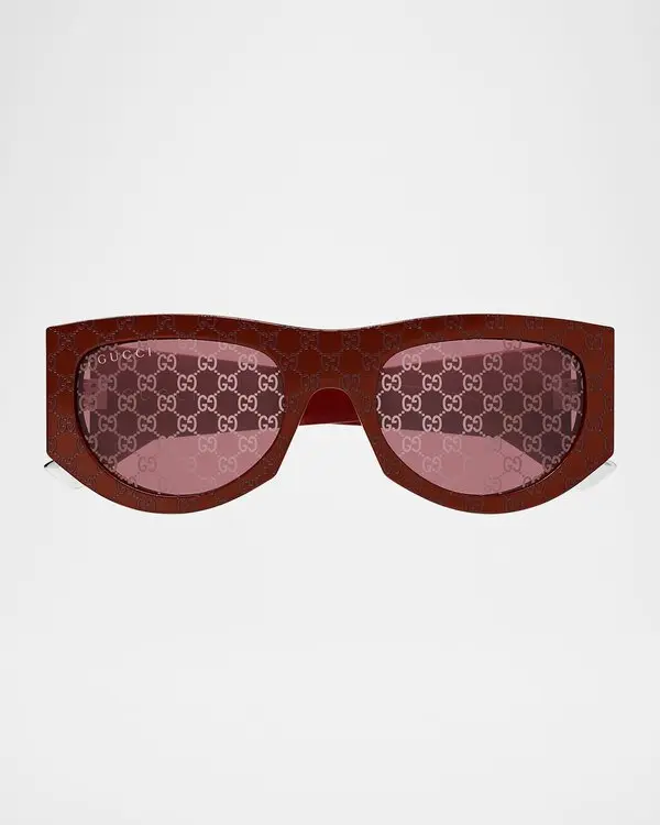 Gucci Gg Monogram Oval Sunglasses