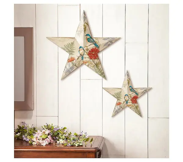 GERSON INTERNATIONAL Metal Spring Bird Design Wall Star Gerson In Ternational