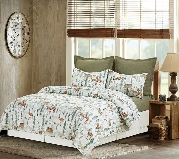 VALERIE PARR HILL Christopher Forest King 3 Piece Cotton Quilt Se T Valerie