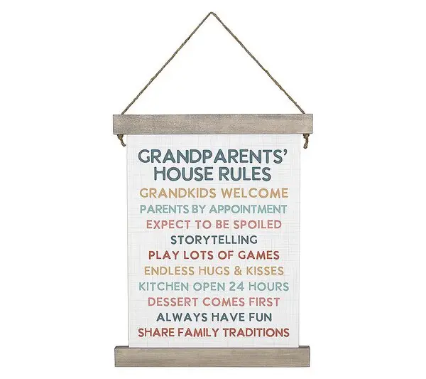 SINCERE SURROUNDINGS 27.5' House Rules Hanging Anvas