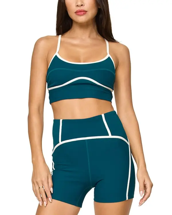 L*Space Revel Top - Deep Teal/cream