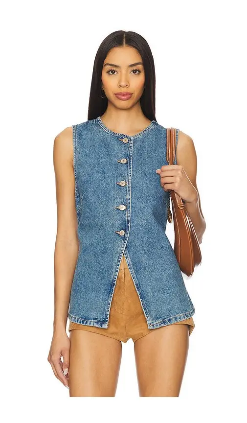 Free People X We The Free Aimee Denim Vest - Ultra Light Beam