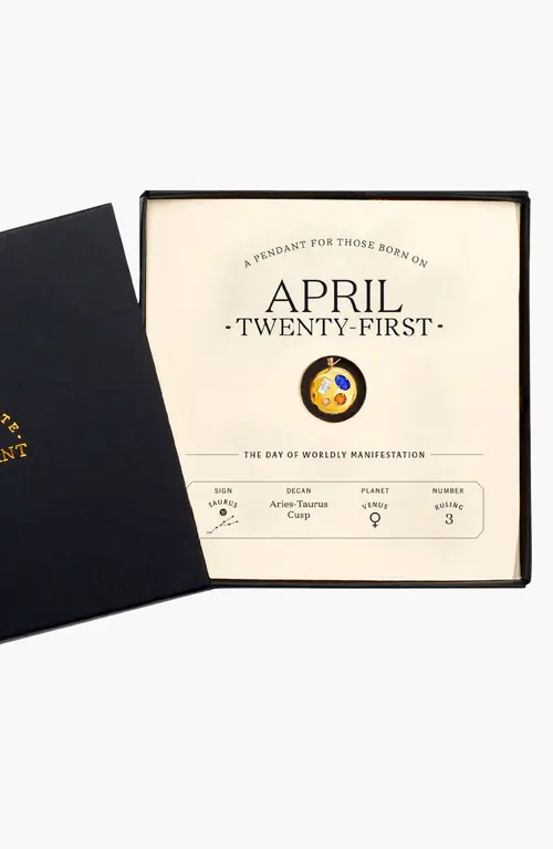 BIRTHDATE CO. The April Birthdate Pendant - April 21st - Gold