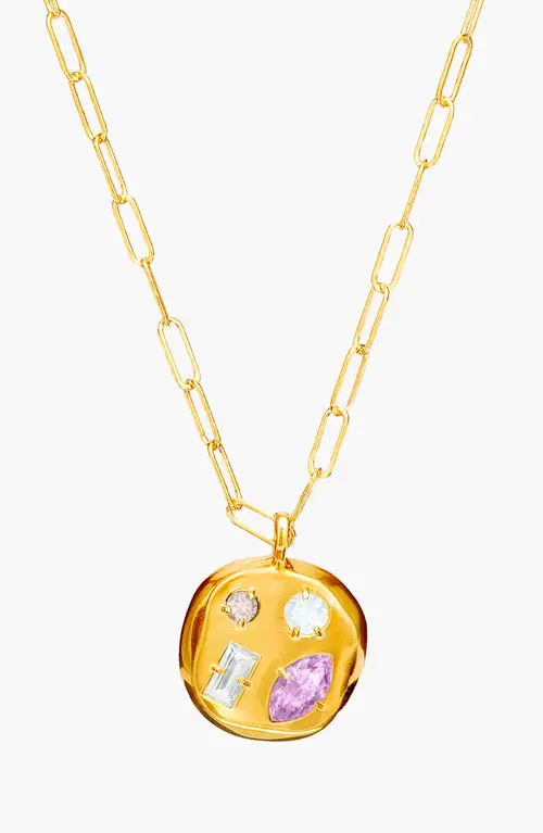 BIRTHDATE CO. The June Birthdate Pendant - June 17th - Gold