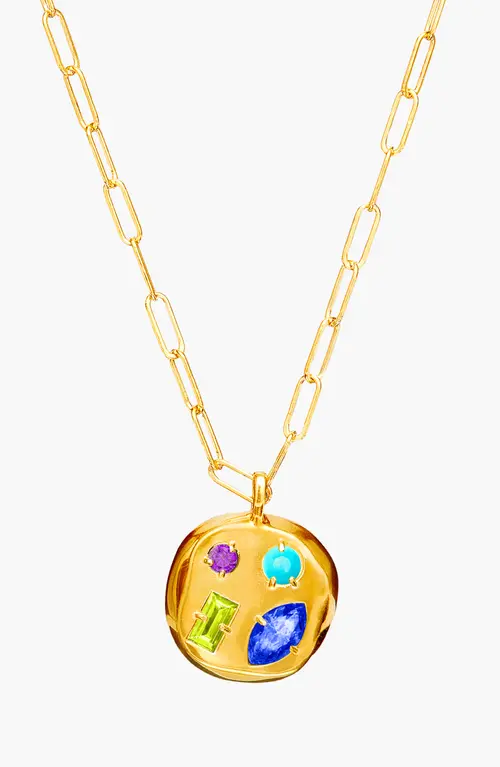 BIRTHDATE CO. September Pendant Necklace - September 12th - Gold