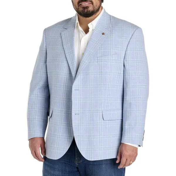 OAK HILL BY DXL Big & Tall Windowpane Sport Coat