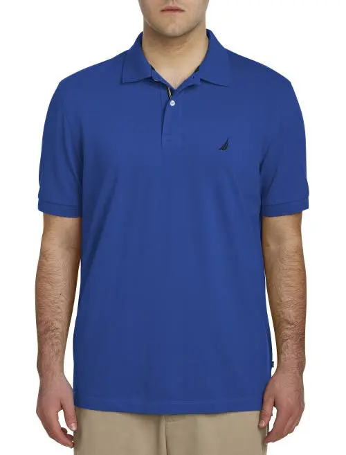 NAUTICA Big & Tall Stretch Piqué Polo Shirt - Bright Cobalt