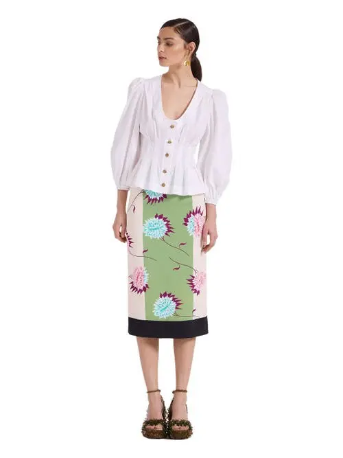 La DoubleJ Printed Pencil Skirt - Derby Placée Multicolor
