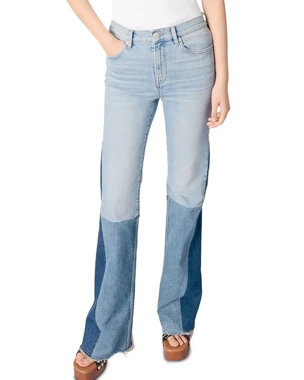 Maje Tricolour Patchwork Jeans - Blue Jean