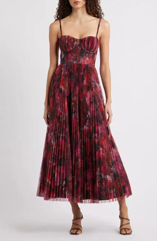 strapless open back dress COS Pleated Knitted Maxi Dress Navy – The Dress Nook main image 1