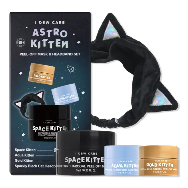I DEW CARE Astro Kitten Peel-off Masks And Headband Set