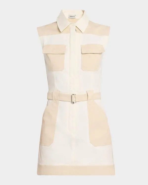 Simkhai Esmee Sleeveless Mini Shirtdress