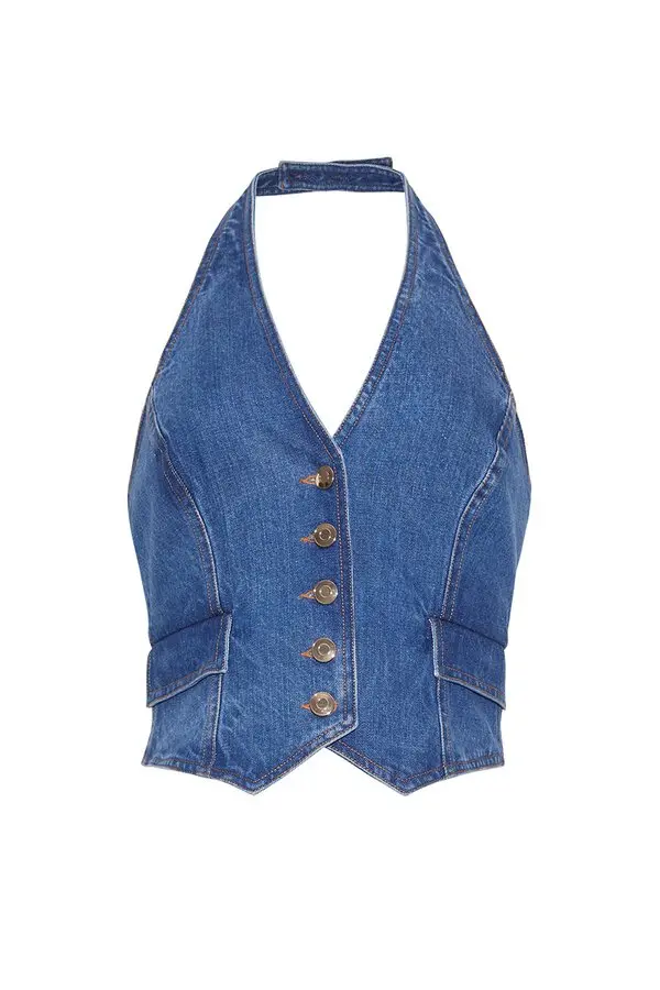 Cara Cara Prescott Halter Top - Denim