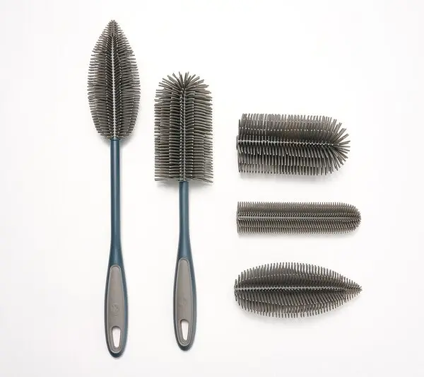KOCHBLUME As Is 7-pc Handle & Brush Heads Silicone Set
