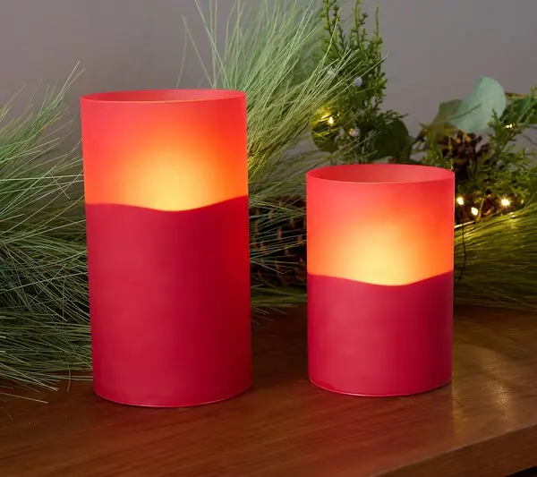 BETHLEHEM LIGHTS As Is S/2 Pure Glowflameless Frosted Jars