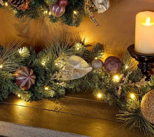 HOME REFLECTIONS As Is Luxe 9' Lit Holiday Garland