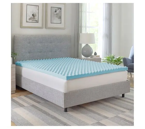 BODIPEDIC 2.5' Convoluted Memory Foam Mattress Topper, Queen