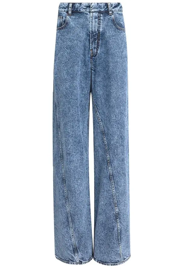 Alaïa Twisted Wide Leg Jeans - Bleu Neige