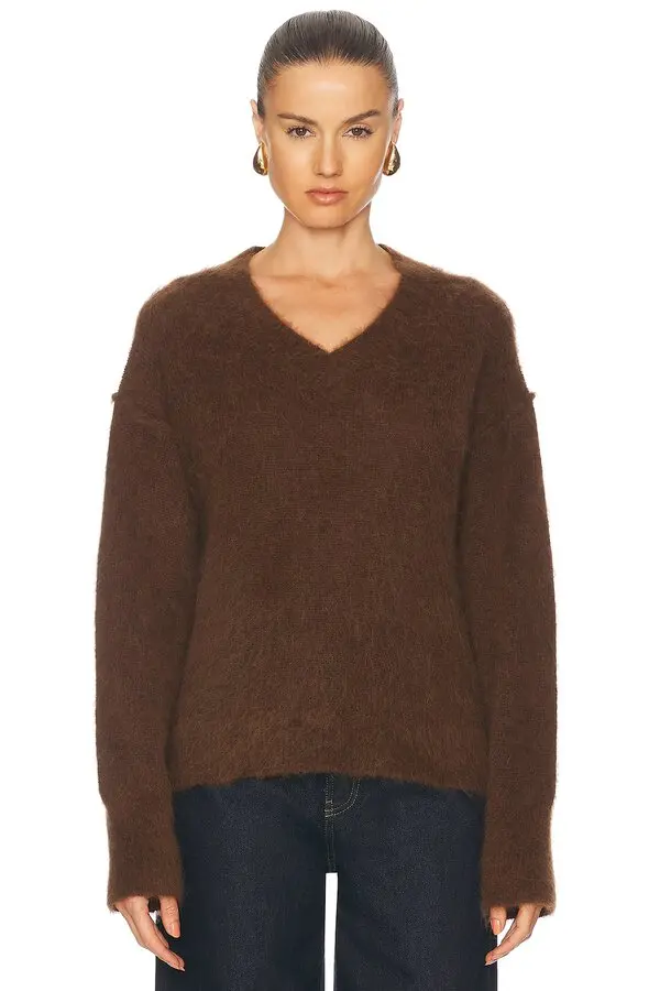 HOUSE OF DAGMAR V Neck Alpaca Sweater