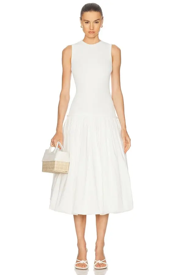 SIMONMILLER Yanez Poplin Combo Dress - Macadamia