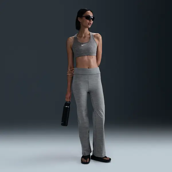 Nike One Dri-fit High-waisted Fold-over Pants - Grey