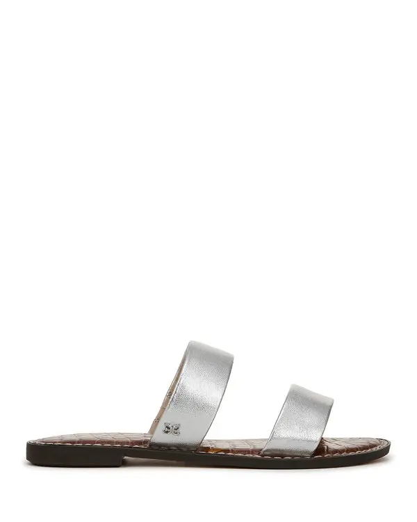 Sam Edelman Gala Slide Sandals - Soft Silver