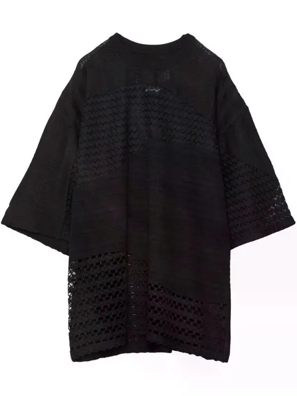 YOSHIOKUBO Wave Various Lace T-shirt - Black