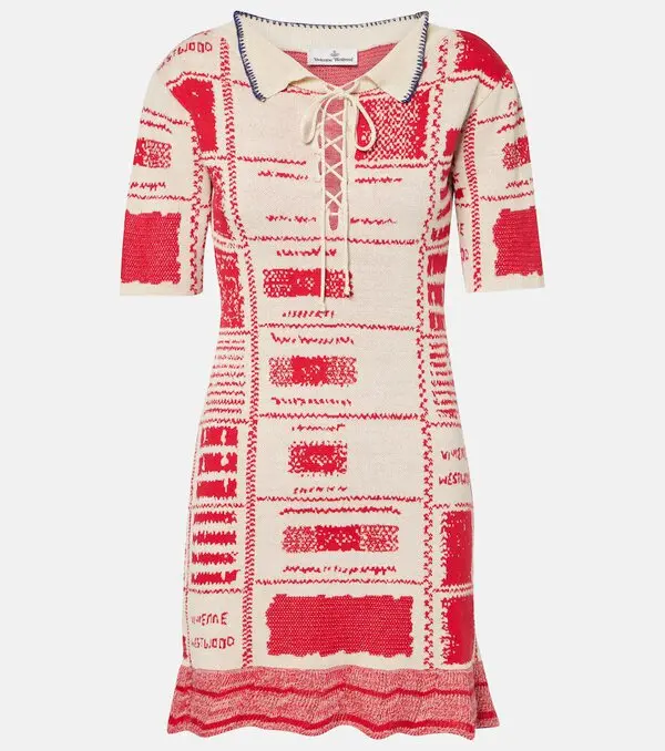 VIVIENNE WESTWOOD Checked Hemp And Cotton Minidress