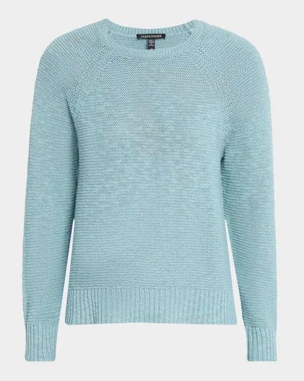 Eileen Fisher Crewneck Raglan-sleeve Sweater - Seafoam