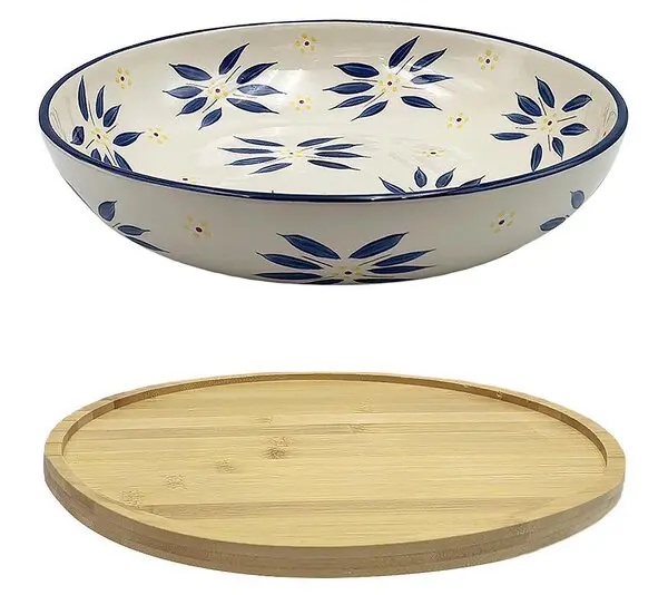 TEMP-TATIONS Old World 13 Lazy Susan With4-qt Bowl