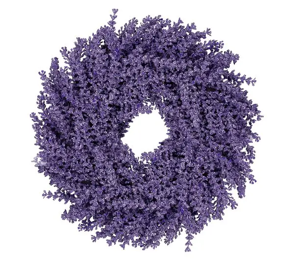 NORTHLIGHT Lavender Spring Wreath 15 Purple Unlit