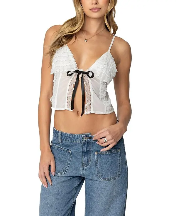 EDIKTED Ruffled Babydoll Top