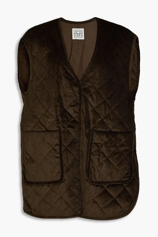 TOTÊME Quilted Cotton-corduroy Vest