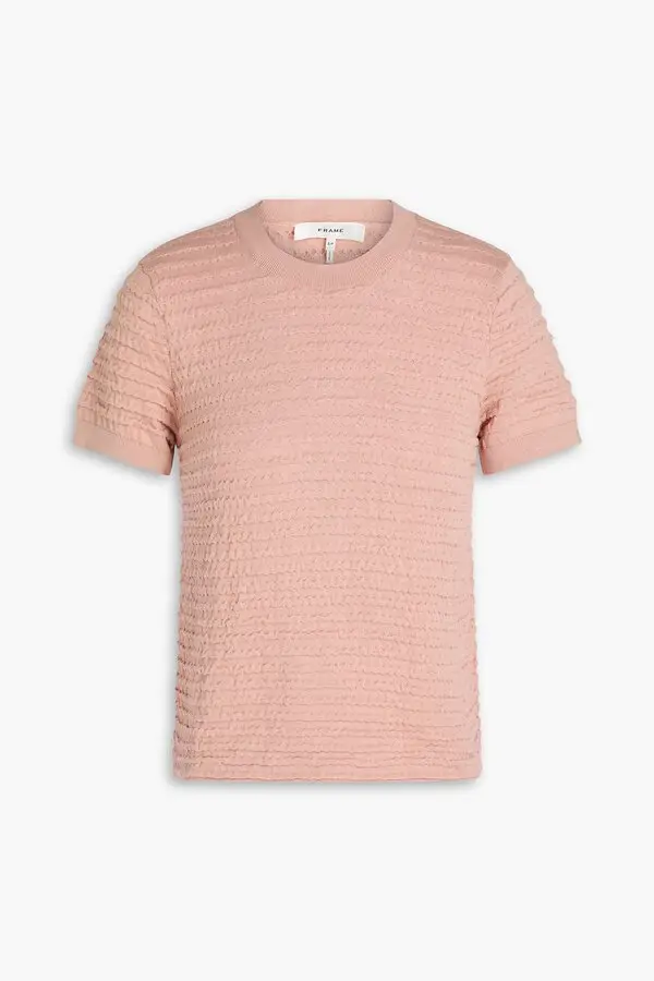 FRAME Jacquard-knit Silk-blend Sweater