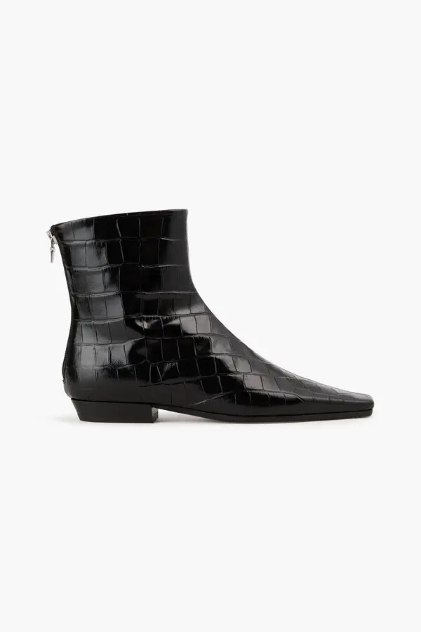 TOTÊME Croceffect Leather Ankle Boots