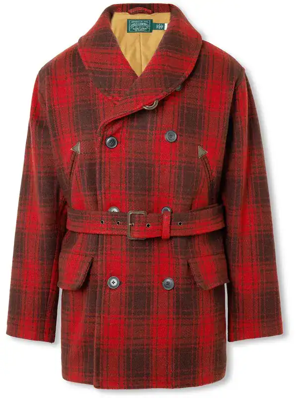 Polo Ralph Lauren Polo Country Shawl-Collar Belted Checked Jacket