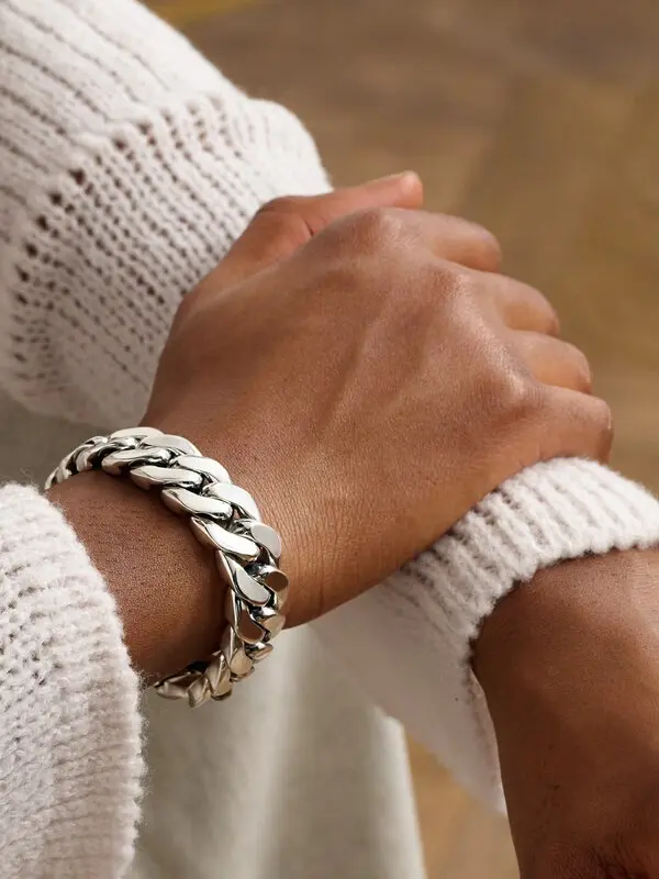 David Yurman Brushed Sterling Curb Chain Bracelet