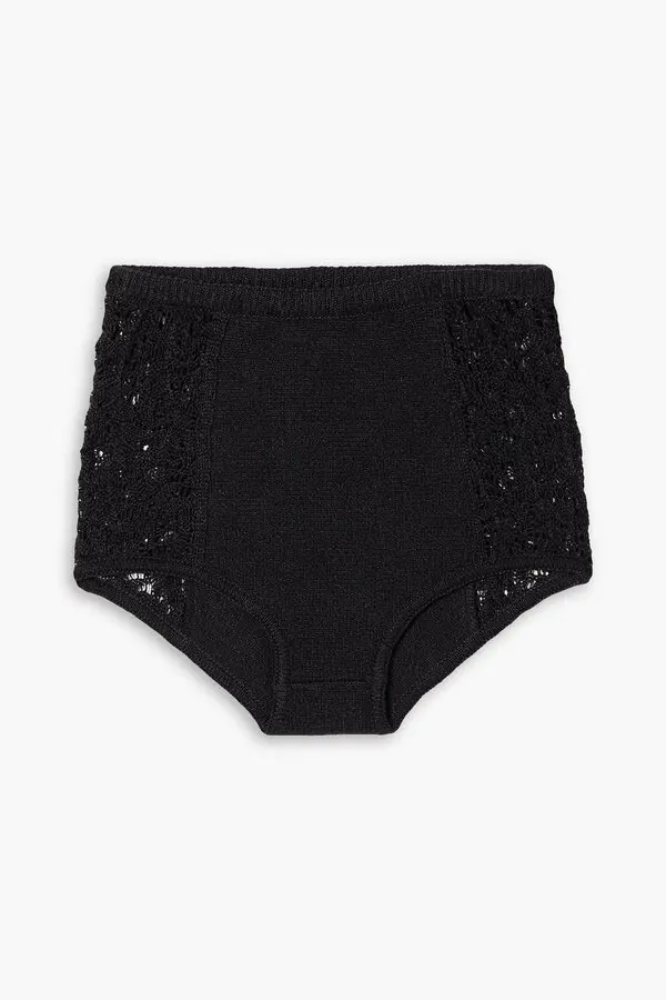Le Kasha Ubari Crocheted Linen Shorts